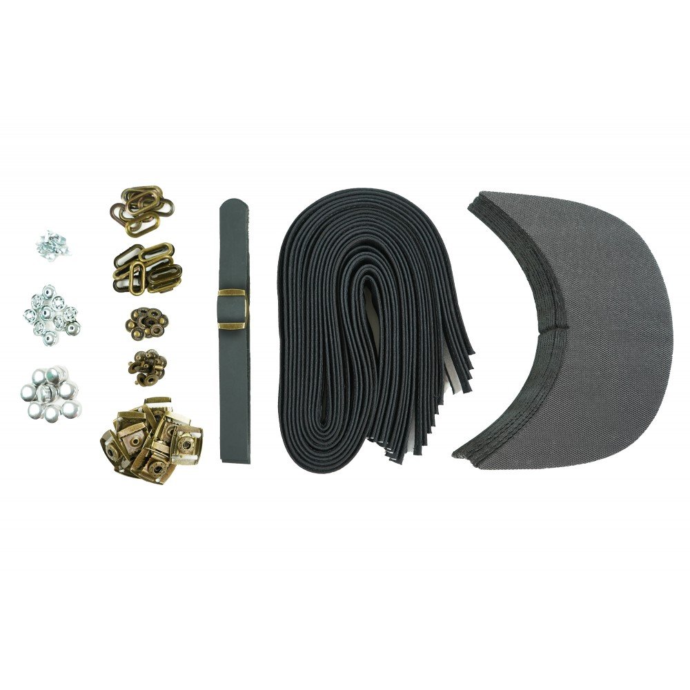 Black Leather and Brass Clasp Buckle Cap Making Kit