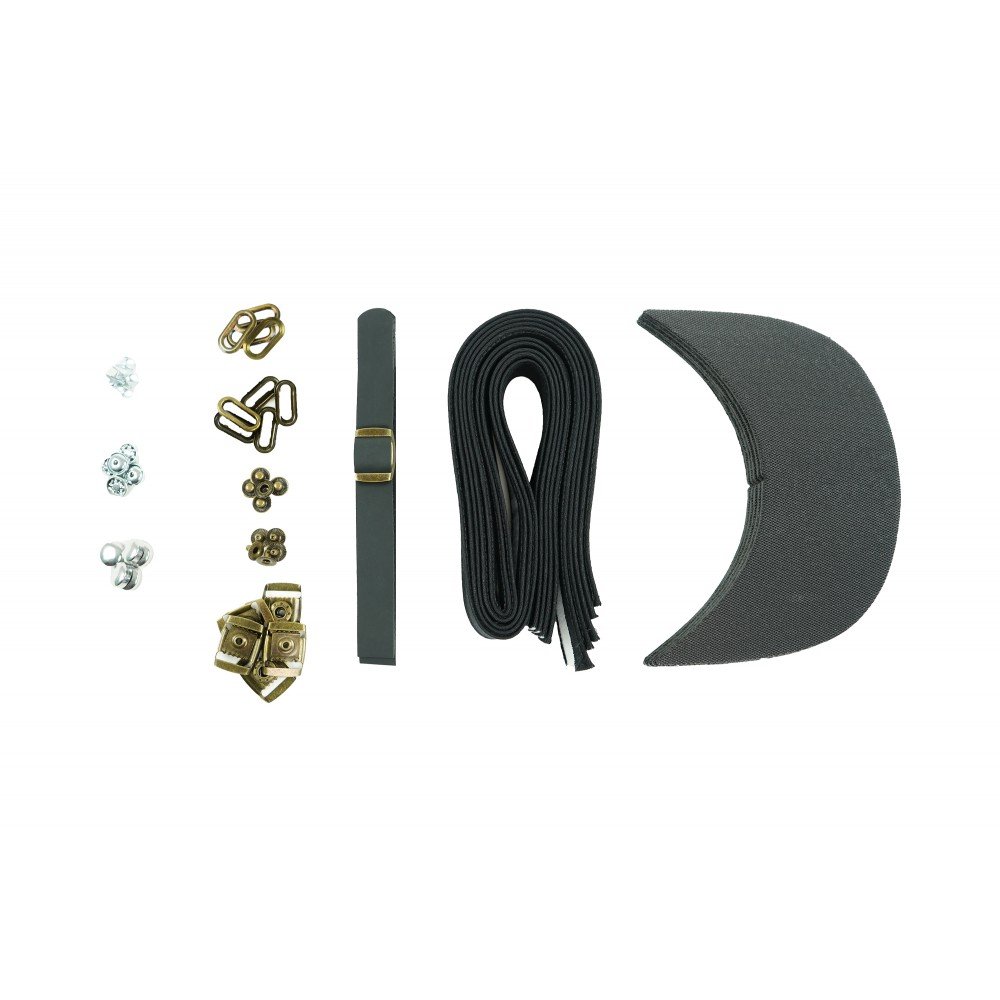 Black Leather and Brass Clasp Buckle Cap Making Kit